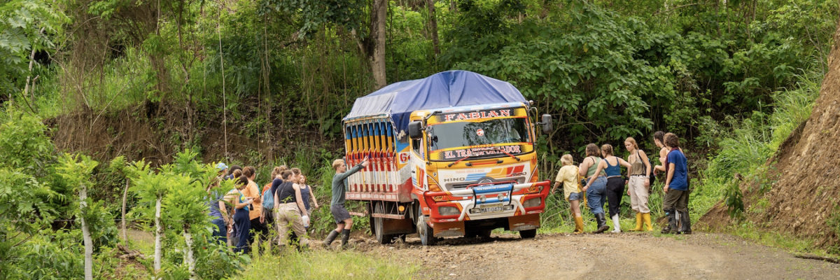 TCS students board Ranchera bus • Ceiba Foundation